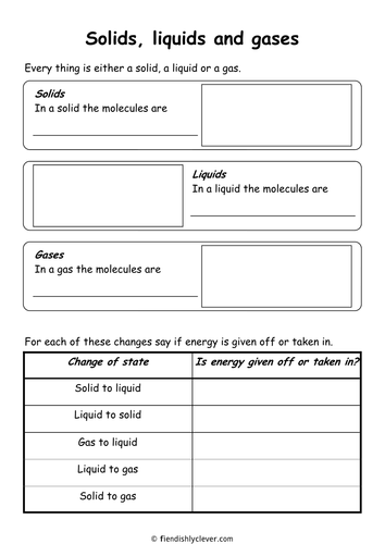 Solids, Liquids and Gases by fiendishlyclever - Teaching Resources - TES