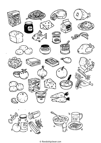Food Line Drawings | Teaching Resources