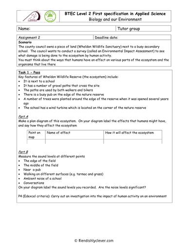 BTEC Applied Science: Humans and Ecosystems | Teaching Resources