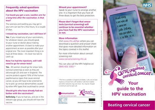 BTEC Applied Science: HPV Vaccine fact sheet | Teaching Resources