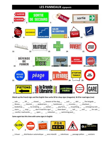SIGNS in French | Teaching Resources