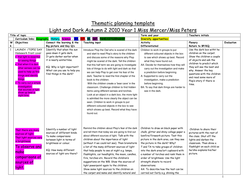 Light and Dark Thematic Planning by simonandebs | Teaching Resources