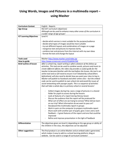 Creating Multimedia Reports using Web 2.0 tools | Teaching Resources