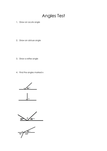 Angles Test | Teaching Resources