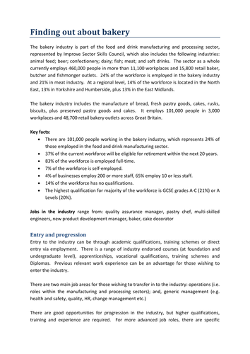 Improve: Bakery | Teaching Resources