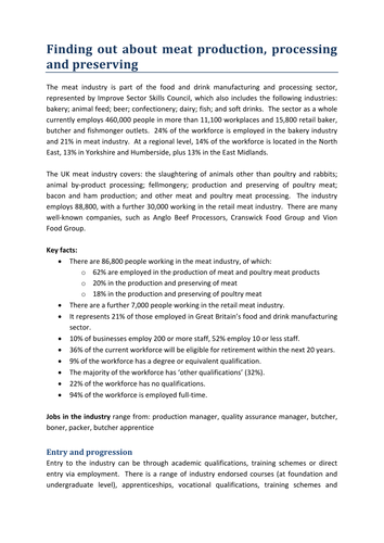 Improve: Meat | Teaching Resources