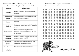 History Key Words | Teaching Resources