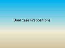 Dual case prepositions | Teaching Resources