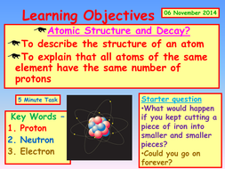 IGCSE C3 The Atom, Elements and Periodic Table | Teaching Resources