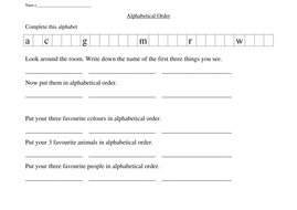 alphabetical order | Teaching Resources