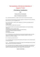 Weimar Republic; Constitution and Government | Teaching Resources
