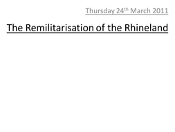 Remilitarization of the Rhineland | Teaching Resources