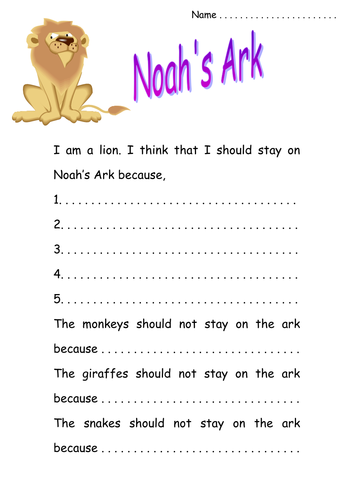 Noah's Ark - who should stay on the ark? | Teaching Resources
