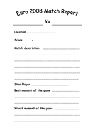 Football match report writing frame | Teaching Resources
