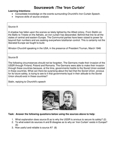 Churchill's Iron Curtain Speech | Teaching Resources