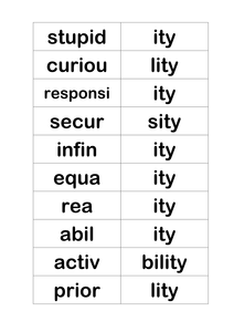 Suffix -ity endings by pianocookie - UK Teaching Resources - TES