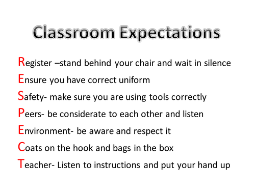 Classroom expectations | Teaching Resources Classroom expectations | Teaching Resources