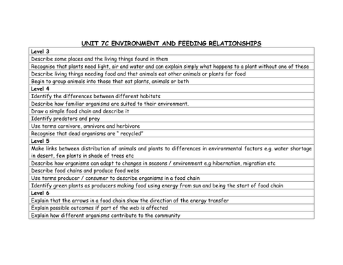 Ks3 Level ladders year 7 | Teaching Resources
