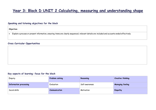 Y3 Maths outline plans for all blocks and units | Teaching Resources