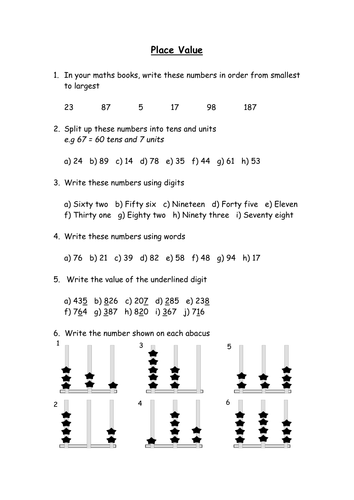Place value revision quiz | Teaching Resources