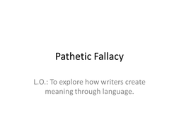 Pathetic Fallacy | Teaching Resources