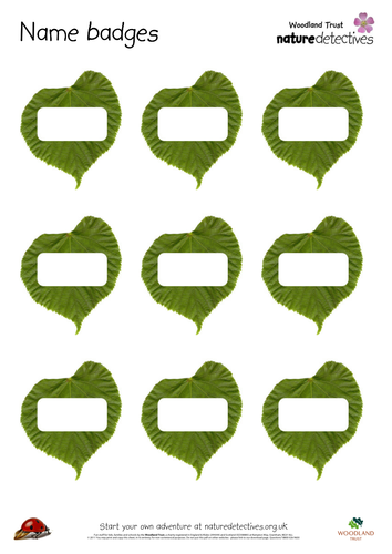 Leaves - Leaf Themed Name Badges | Teaching Resources