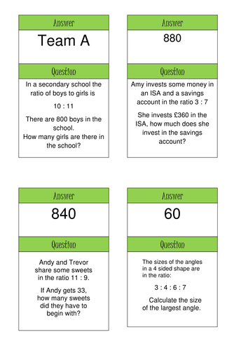 Missing Number Ratio Problems Resources | Tes