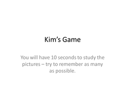 Kim's Game | Teaching Resources
