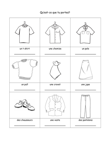 Qu'est-ce que tu portes? - agreement of adjectives | Teaching Resources