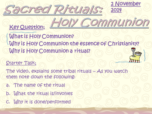 Sacred Rituals: Holy Communion | Teaching Resources