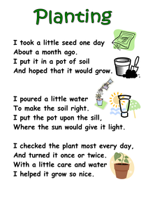 Themed Poems KS1- seeds and plants by kCOATES - UK Teaching Resources - TES