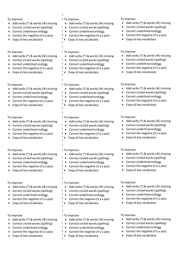 KS3 French Feedback labels for writing assessments | Teaching Resources