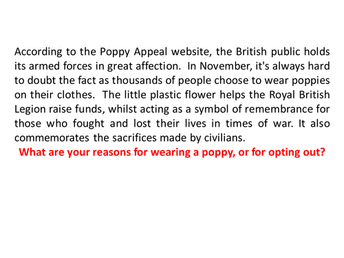 Remembrance Day | Teaching Resources