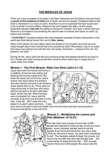 Famous Miracles of Jesus | Teaching Resources