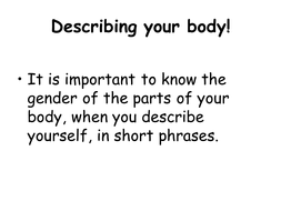 Describing your body! | Teaching Resources