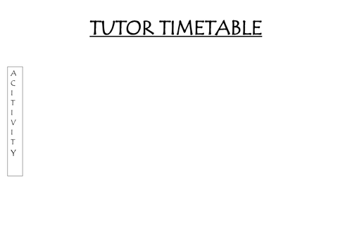 Tutor Timetable - Blank Template | Teaching Resources