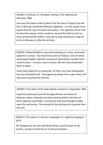 KS4 School's History Project The American West | Teaching Resources