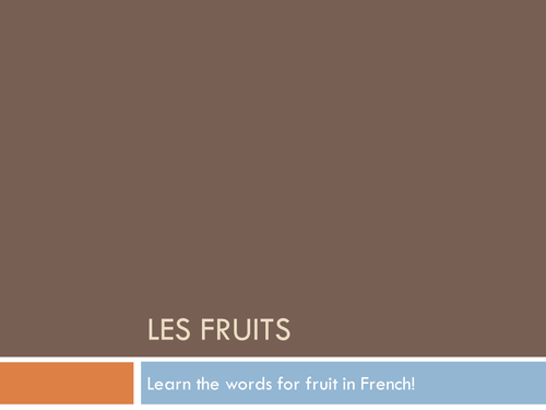 Fruit and veg - Les fruits et les legumes | Teaching Resources