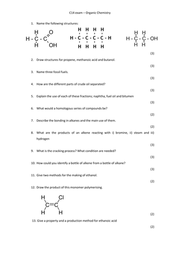 IGCSE C14 Organic Chemistry Part 2 | Teaching Resources