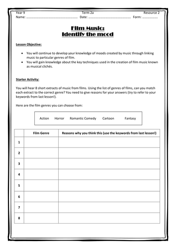 Film Music LP2 | Teaching Resources