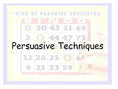 Persuasive Techniques Bingo | Teaching Resources