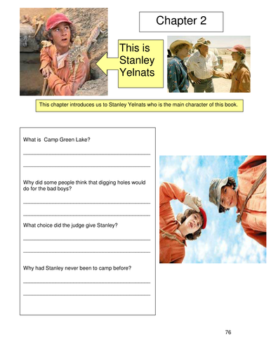LOUIS SACHAR HOLES CHAPTER 2 We meet Stanley | Teaching Resources