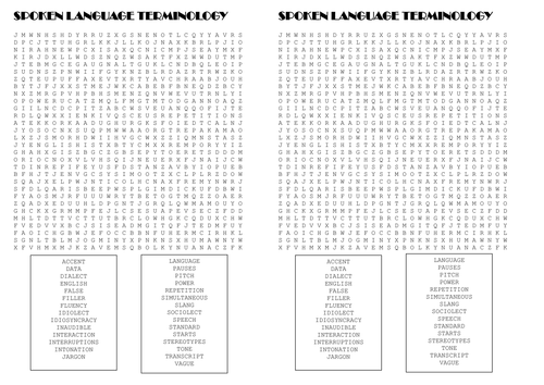 Spoken Language wordsearch | Teaching Resources