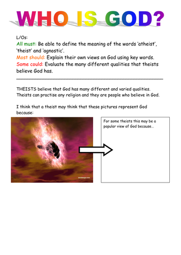 Who is God task - with pictures | Teaching Resources