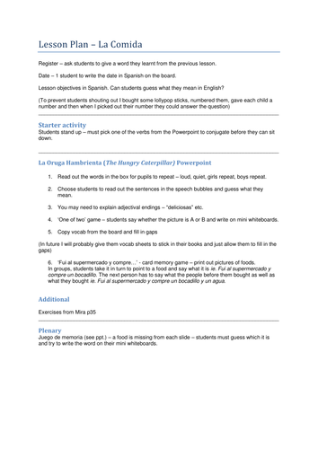 La comida | Teaching Resources