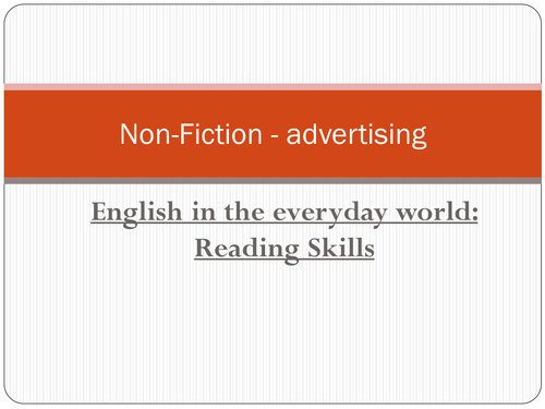 English Reading Skills - non-fiction analysis | Teaching Resources