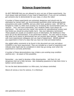 Science Experiments Demonstrations RISK ASSESS | Teaching Resources