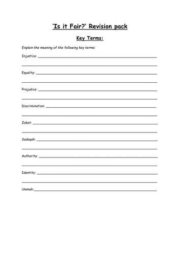 Is it fair revision lessons | Teaching Resources