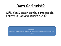 Does God exist? | Teaching Resources