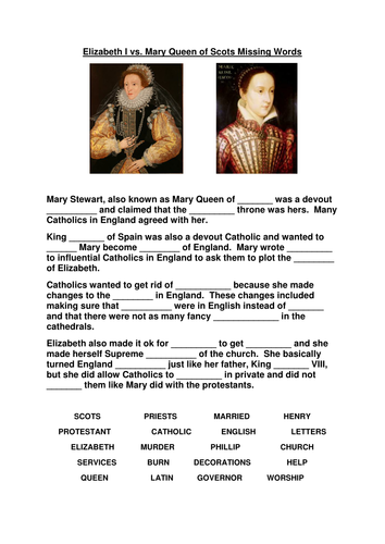 Elizabeth and Mary Queen of Scots | Teaching Resources